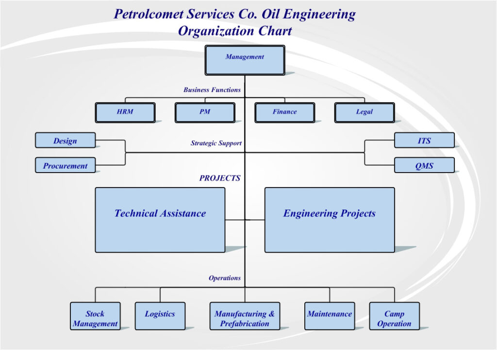 Organisation Chart – PETROLCOMET Services Co. Oil Engineering